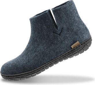 Glerups dk GLERUPS Damen und Herren Indoor und Outdoor Hausschuhe mit Gummisohle (Denim) | Bequeme Slipper-Stiefel für Damen und Herren | Kuschelige Herren und D
