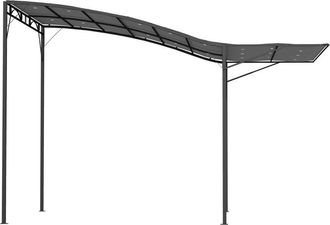 OUTSUNNY Pergola de jardin - Outsunny - avec auvent r&eacute;glable - en acier et polyester haute densit&eacute; - 3 x 2,5 m - gris fonc&eacute;
