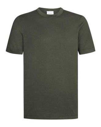 Profuomo Glattstrick-T-Shirt aus Baumwolle in