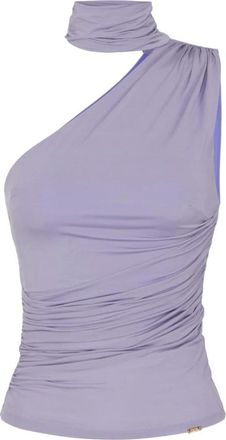 Elisabetta Franchi Femme, Tops, Violet, Taille: 38 FR Haut drap&eacute; asym&eacute;trique