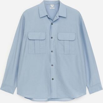 Arket Oversize-Hemd Aus Lyocell-Mischung -Blau
