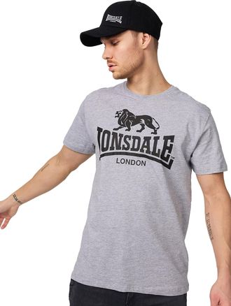 Lonsdale London Logo M&auml;nner T-Shirt grau S 95% Baumwolle, 5% Viskose Basics, Casual Wear, Streetwear