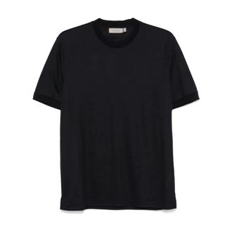 Canali Homme, Tops, Noir, Taille: L MC Piquet T-shirt