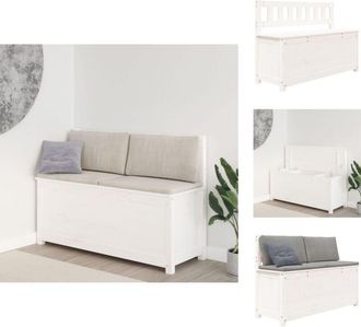 vidaXL Vidaxl - Sitzbank Weiß 110x41x76,5 cm Massivholz Kiefer - Holzbank - Kiefernholzbänkchen - Speicherbank - Wohnzimmersofa - Gartenbank