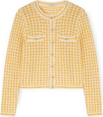 Motivi Femme, Pulls, Jaune, Taille: 36 FR Cardigan en maille ajour&eacute;e