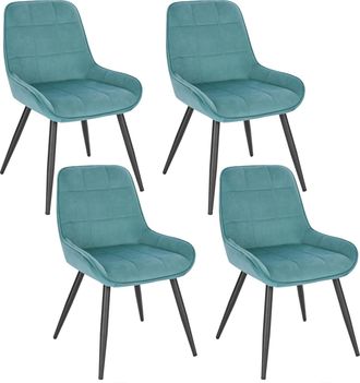 Woltu Esszimmerstühle 4er Set, Polsterstuhl Samt, Küchenstuhl gepolstert, Akzentstuhl für Wohnzimmer Schlafzimmer Küche, ergonomischer Stuhl mit Rückenlehne