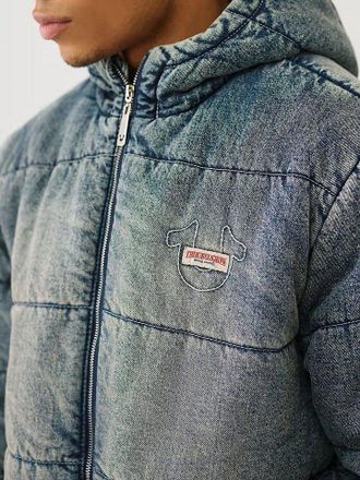True Religion Winterjacke Jacke True Religion Washed denim Puffer