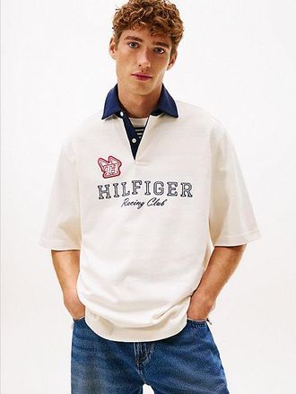 Tommy Hilfiger Polo de rugby d&eacute;contract&eacute; &agrave; logo brod&eacute;