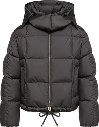 Moncler Moncler Doudoune &Agrave; Matelassage Carr&eacute; &Agrave; Capuche Legerete, Femme, Noir, Taille: 00