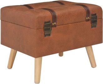 vidaXL Hocker mit Stauraum 40 cm Hellbraun Kunstleder Vidaxl