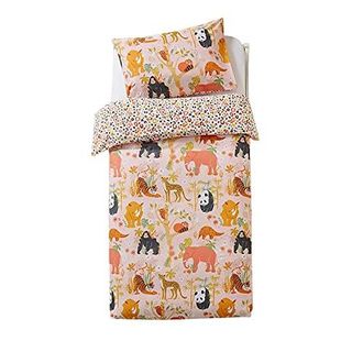 furn. little furn. Bedrohter Bettbezug und Kissenbezug-Set, Baumwolle, Multi, Single