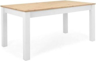 Finori Altri - Table a manger extensible bergen - D&eacute;cor chene artisan et blanc - Rallonge 55 cm - Jusqua 12 personnes - l 160-215 x p 90 x h