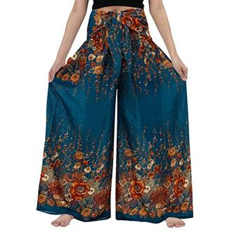 Generic Blingko Pantalon De Loisirs pour Femme Vintage Boho Pantalon Harem Hippie Sarouel &eacute;lastique D&eacute;Contract&eacute; Baggy Sarouel Large Ethnique Calqu&eacute; Smock&eacute;e Fl