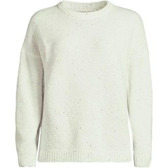 Lands End Boucl&eacute;-Pullover, Damen, Gr&ouml;&szlig;e:40-42 regular, Wei&szlig;, Polyester-Mischung, by Lands End