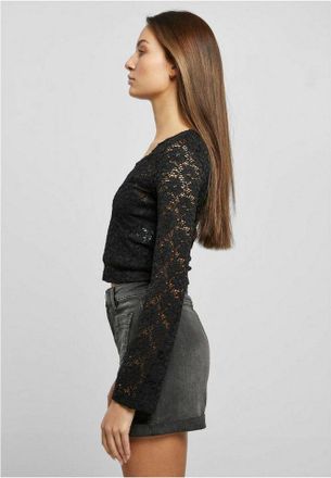 Urban Classics Longsleeve Ladies Cropped Lace Longsleeve Damen Oberteil