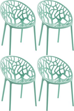 Clp 4er Set Gartenstühle Hope Kunststoff I Stapelstühle wetterfest und UV-beständig I Outdoorstühle pflegeleicht I Sessel für draußen, Farbe:hellgrün
