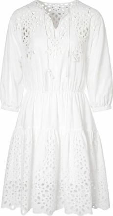 Moschino Femme, Robes, Blanc, Taille: 44 FR Robe Midi Perfor&eacute;e