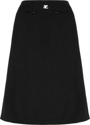 Courr&egrave;ges Femme, Jupes, Noir, Taille: 40 FR Interlock Tracksuit Midi Skirt