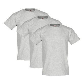 Fruit Of The Loom Heavy Cotton Tee Shirt 3er-Pack Herren, Grau (Heather Grey), 3XL