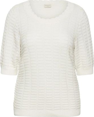 Kaffe Curve Femme, Pulls, Blanc, Taille: 40 FR Maille &agrave; col rond