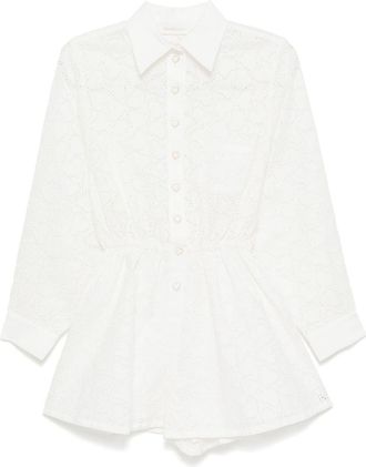 Zimmermann Crush Playsuit mit Stickerei - Weiß