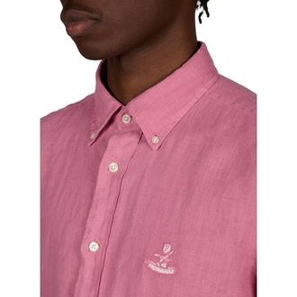 Fa&ccedil;onnable Chemise &agrave; logo brod&eacute; en lin