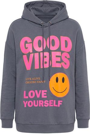 Miamoda Sweatshirt Hoodie Boxy Fit Kapuze Schriftzug