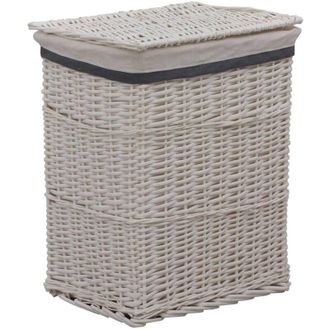 vidaXL Panier &agrave; linge Blanc Saule vidaXL