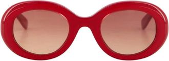 Emmanuelle Khanh Femme, Accessoires, Rouge, Taille: ONE Size Glossy Rouge Queen Lunettes de soleil
