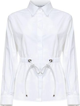 Max Mara Femme, Blouses et Chemises, Blanc, Taille: 40 FR Tazzina Drawstring Shirt