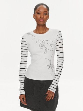 Desigual Bluse Boston 24SWTK70 Weiß Slim Fit