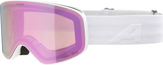 Alpina FERNIE Q-LITE - Verspiegelte Skibrille f&uuml;r Kinder, Kontrastverst&auml;rkende & Polarisierte OTG Gl&auml;ser, ideal f&uuml;r Brillentr&auml;ger, Mit 100% UV-Schutz, white 
