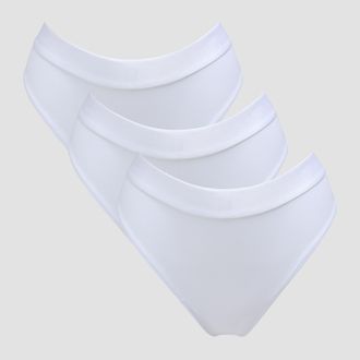 MyProtein Culotte de style bikini taille mi-haute MP pour femmes (lot de 3) - Blanc - L