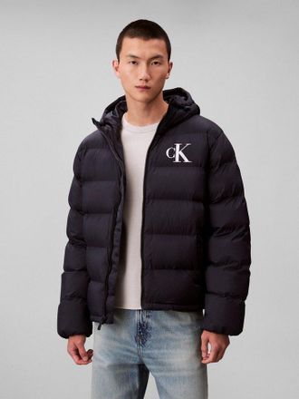 Calvin Klein Jeans Steppjacke LS NYLON MONOGRAM PUFFER JKT Mit Rundhalsausschnitt, regular fit