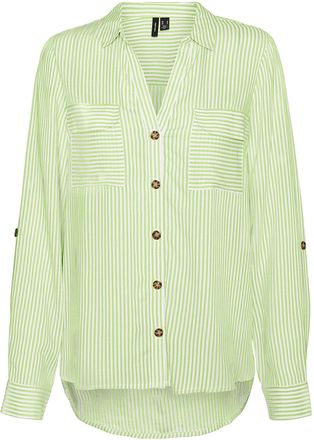 Vero Moda Damen Vmbumpy L/S Shirt New WVN Ga Noos Langarmbluse, Hellgrün,XS