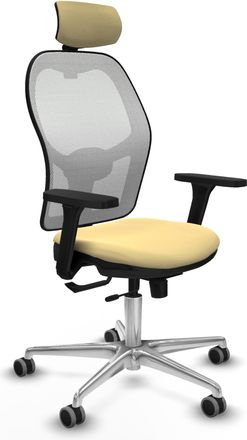 Piqueras y Crespo Ergonomischer Stuhl mit Lendenwirbelst&uuml;tze mit 3D-Armlehnen und Kopfteil, h&ouml;henverstellbar und neigbar. Ausgestattet mit Syncro/Traslack und injiziert