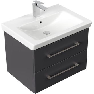 Magnolia Home Badm&ouml;bel City 65cm mit VundB Subway 2.0 Waschbecken SoftClose Anthrazit