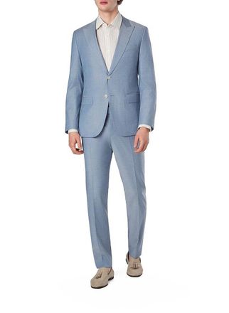 HUGO BOSS Herren Anzug blau meliert Slim Fit