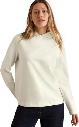 Cecil Damen B303146 Twill Sweathoodie, Vanilla White, XL EU