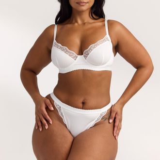 Lounge Ribbed Balcony Soutien-Gorge - Blanc - 100 / DD