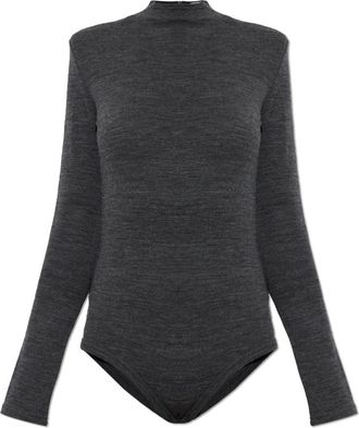 Jil Sander Bodysuit en jersey de laine - Femme - Tops - Gris - Taille: 36 FR
