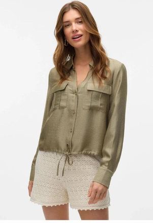 Vero Moda Blusentop VMTOMA LS TIE SHIRT WVN