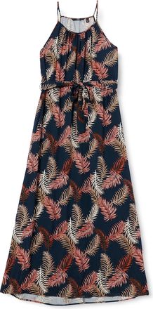 Vero Moda Curve Damen Vmeasy Slit Dress R1 WVN Ga Cur Maxikleid, Navy Blazer/AOP:New Tropical, 44 Große Größen EU