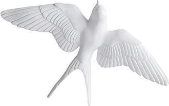 MagiDeal Oiseaux en r&eacute;sine Blanche D&eacute;coration Hirondelles Sculptures s suspendues Nordiques Mural, la, Le, &Agrave; Gauche