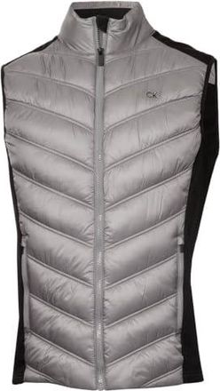 Calvin Klein Hommes Frontera Full Zip Hybrid Golf Gilet - Noir/Argent - XL