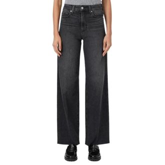 Paige Schwarze Wide Leg Jeans - - Jeans - Damen - Schwarzk - W28