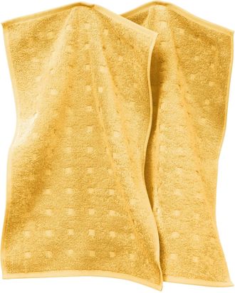 Möve Gästetuch Quadretti 2er-Pack Walk-Frottier gelb Größe 30x50 cm