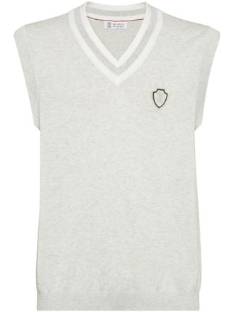 Brunello Cucinelli débardeur en coton - Gris