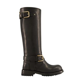 Dolce & Gabbana Kalbsleder-Bikerstiefel - - Shoes - Damen - Schwarzk - 36 EU