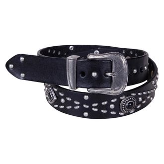 Golden Goose Femme, Accessoires, Noir, Taille: 80 CM Ceinture En Cuir D&eacute;lav&eacute; Orn&eacute;e De Clous